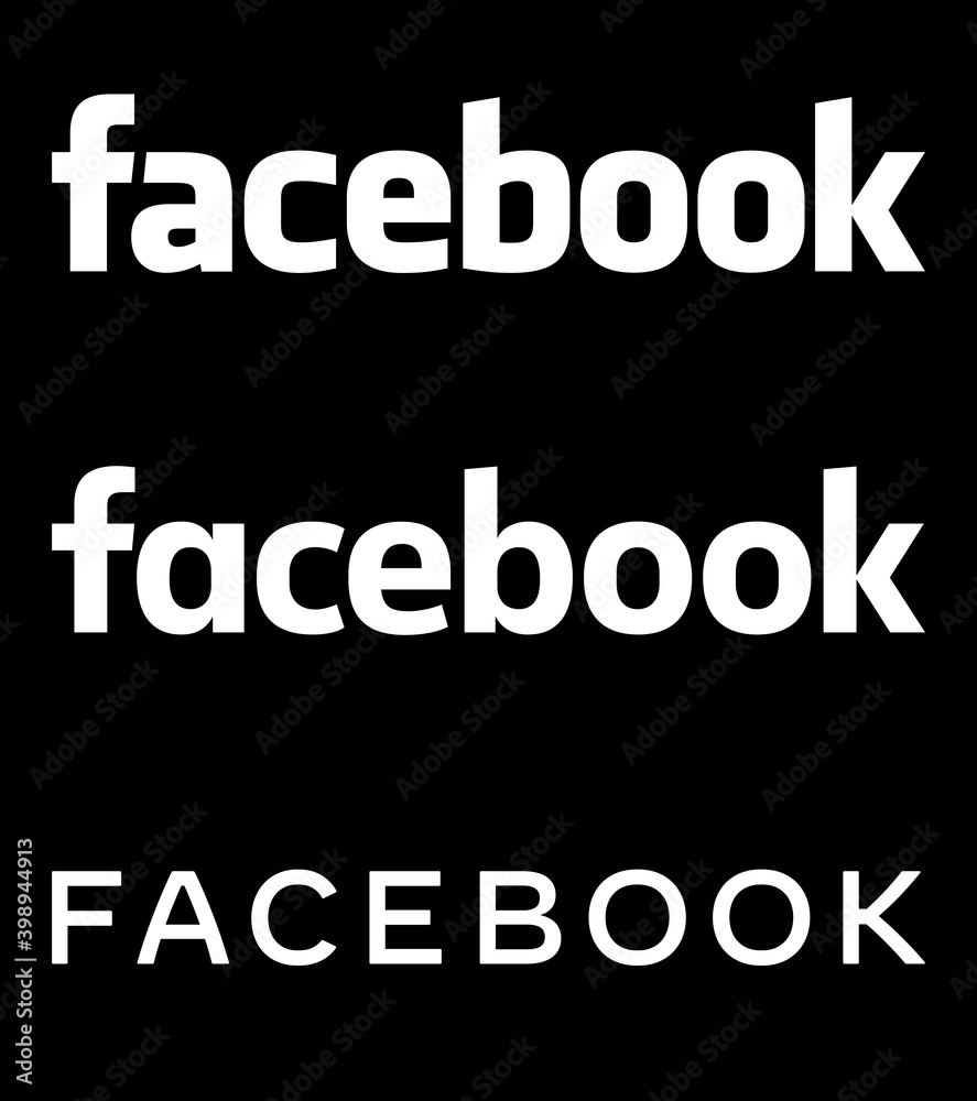 Facebook Text Logo - Vector Set Collection - Black Silhouette Font ...
