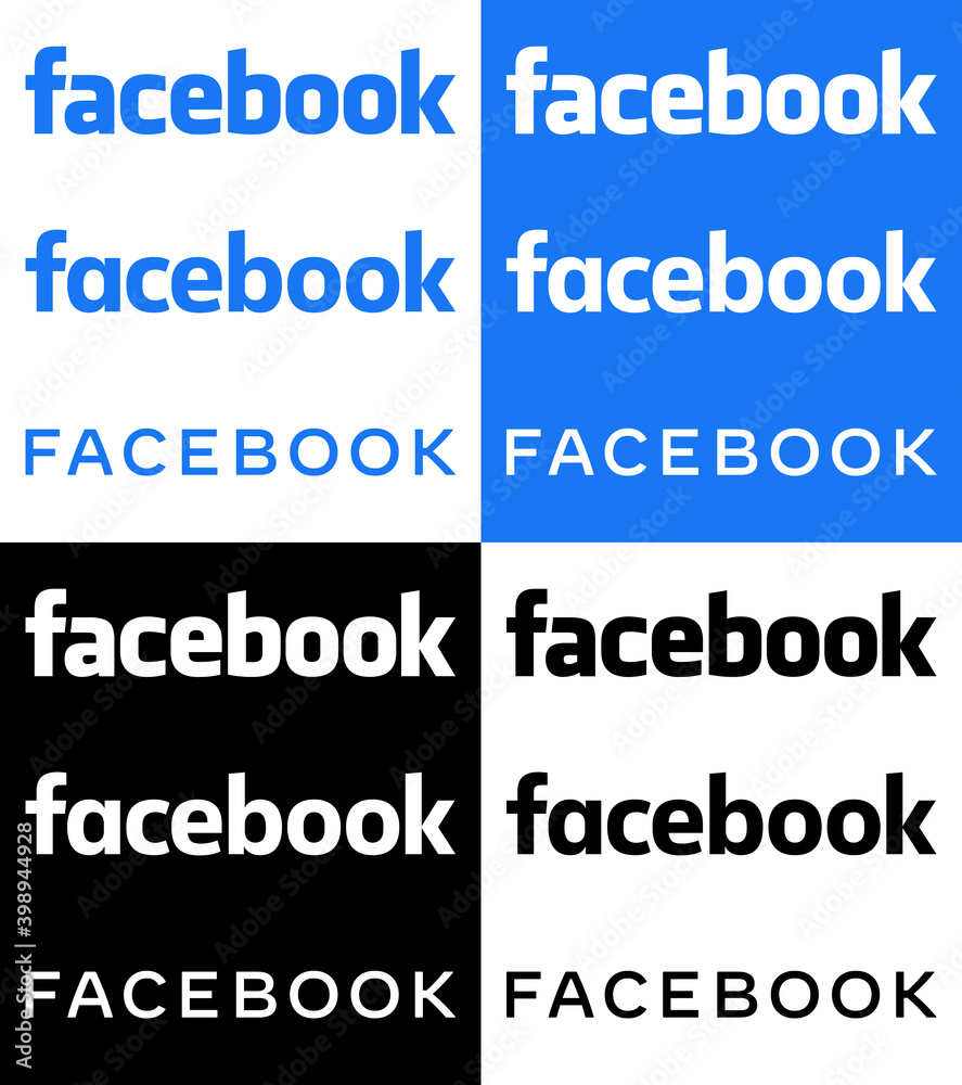 Facebook Text Logo - Vector Set Collection - Black Silhouette - Latest ...