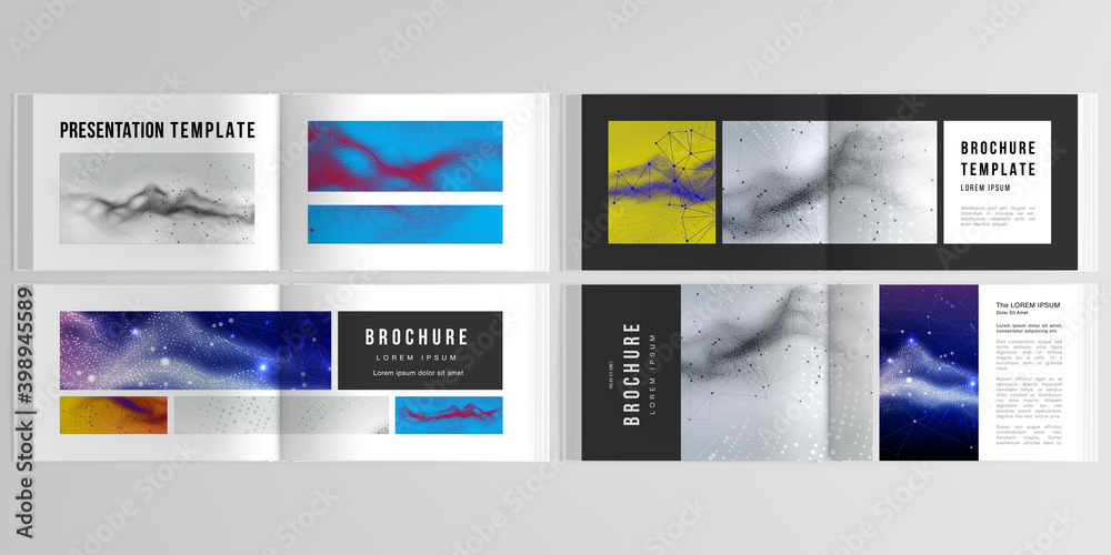 Vector layouts of horizontal presentation templates for landscape ...