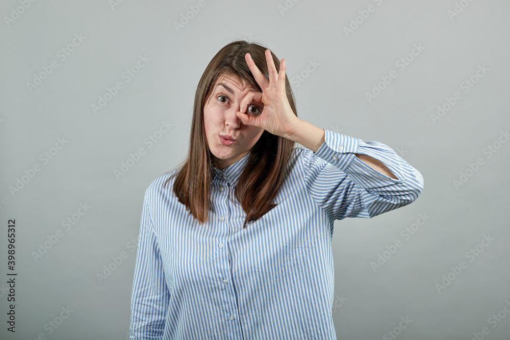 View of hand fingers showing ok sign, gesturing making okay, human ...