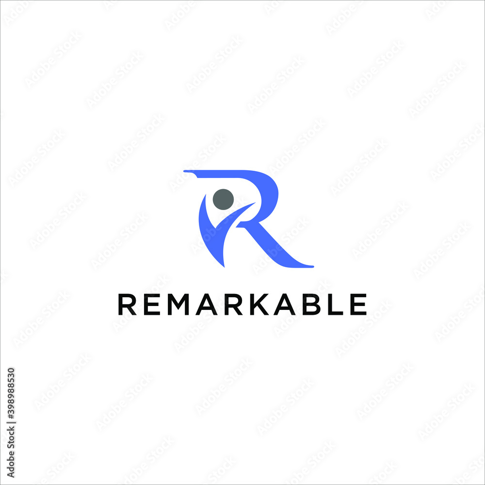R Letter Logo Design,with Human Person Vector Concept Idea Stock Vector ...