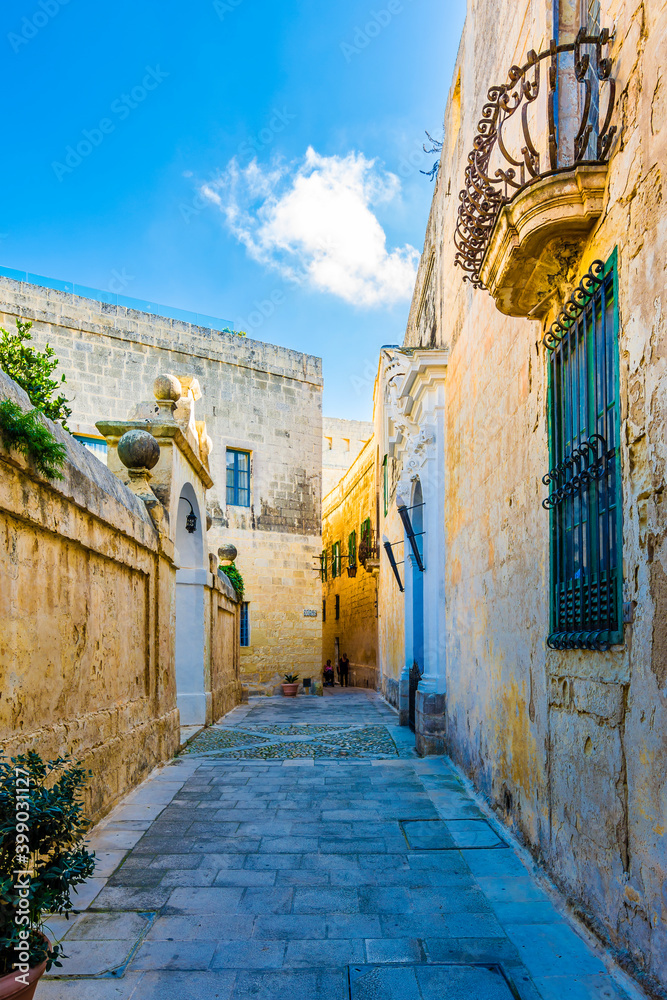 Mdina City street view. Mdina is populer tourist destination in Malta ...
