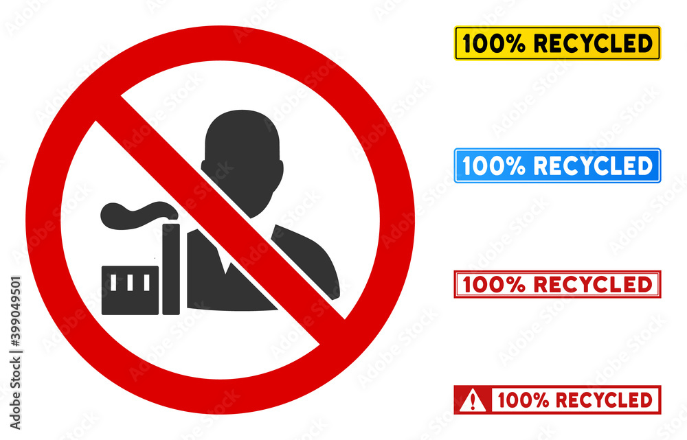 No Fabric Owner sign with words in rectangular frames. Illustration ...