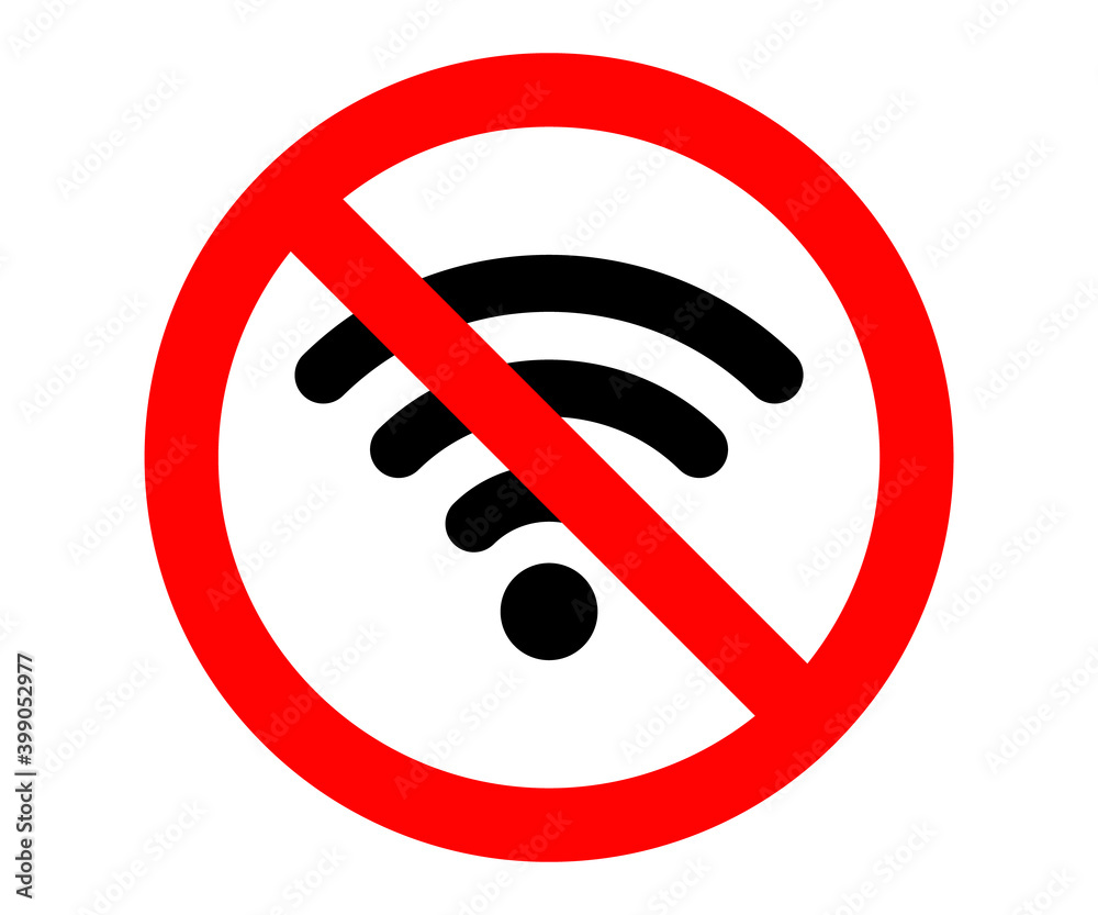 No WIFI sign, wifi not available sign symbol vector eps10 Stock Vector ...