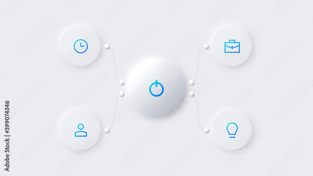 Neumorphic circle element for infographic. Template for diagram, graph ...