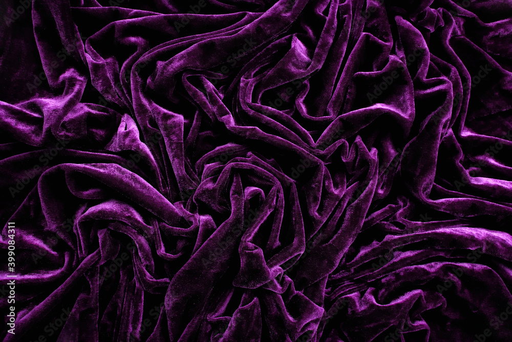 Folds of deep purple velvet material, background Stock Photo | Adobe Stock
