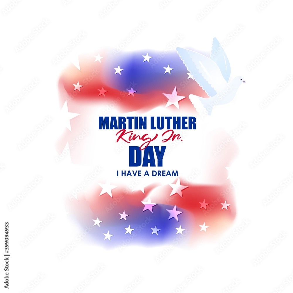 Vector illustration of Martin Luther King Jr. Day banner with balloons ...