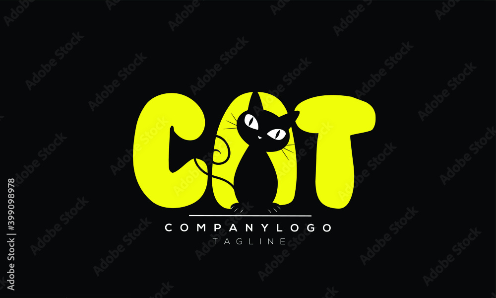 CAT Icon monogram letter text alphabet logo design Stock Vector | Adobe ...