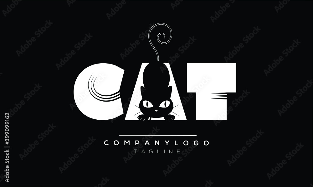 CAT Icon monogram letter text alphabet logo design Stock Vector | Adobe ...