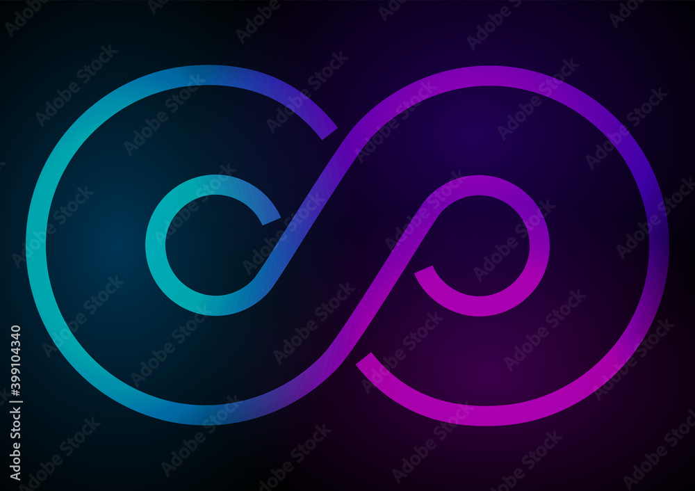 Design elements. Infinity sign color spectrum. Rainbow gradient in the ...