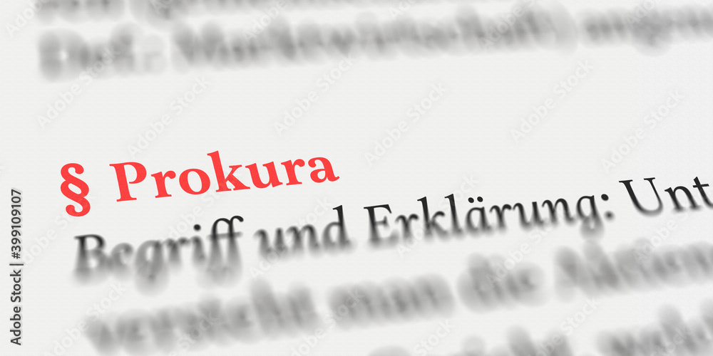 Prokura rechtlich erklärt mit Paragraph Zeichen Stock Illustration ...