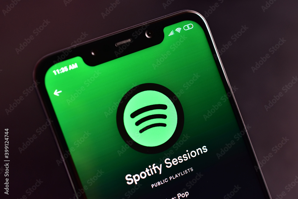 Spotify Application On Smartphone, Stock-Foto | Adobe Stock