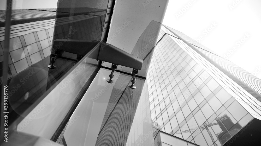 Abstract modern architecture with high contrast black and white tone ...