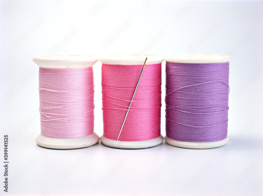 sewing thread and needle ,Sewing spool of thread and scissors isolated ...