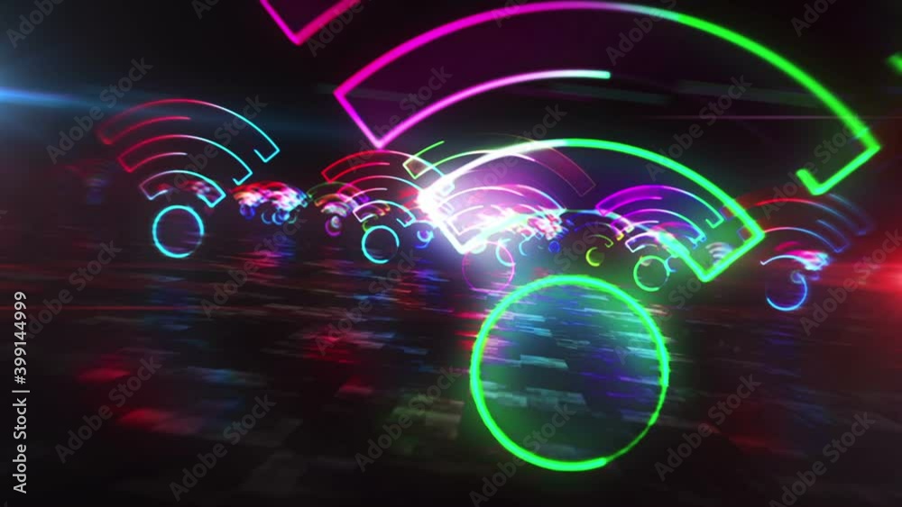 Vidéo Stock Wifi hotspot symbol, wi-fi internet zone, free connection ...