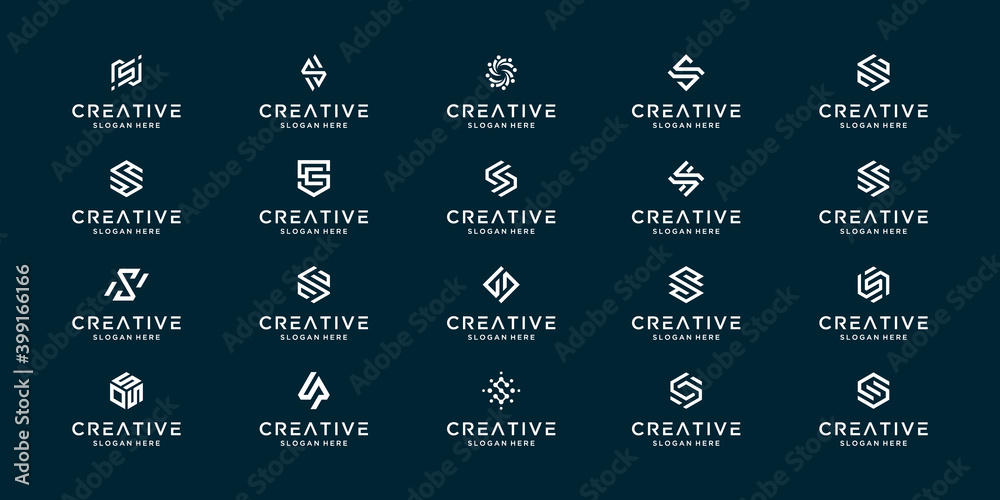 Collection of letter S abstract logo design symbol letter mark ...