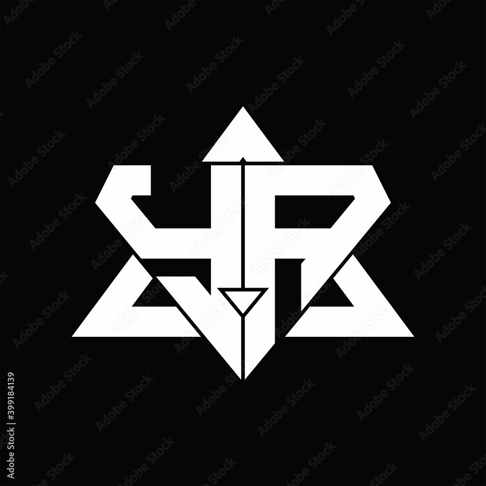 YA Logo monogram isolated with triangle shape design template Stock ...