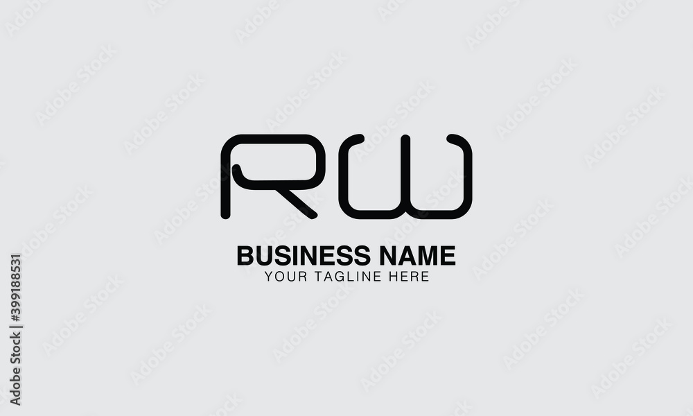 RW R W initial modern minimal creative logo vector template image Stock ...