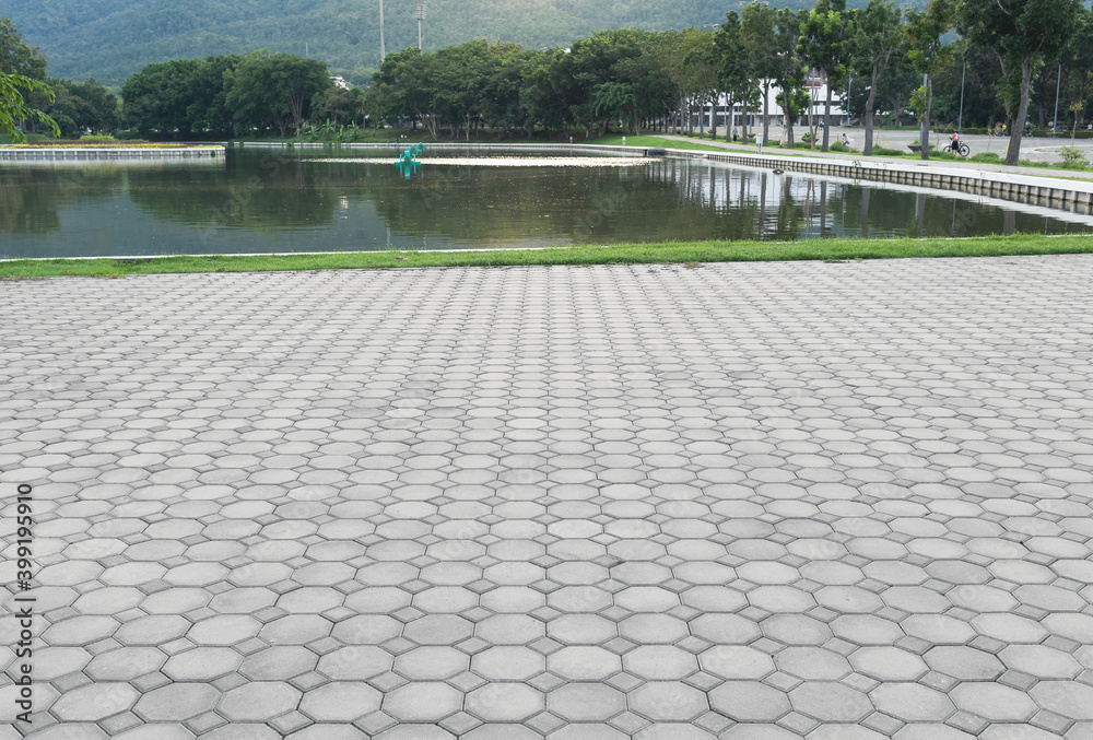 Truncated square tiling pattern of paver brick floor or block paving ...