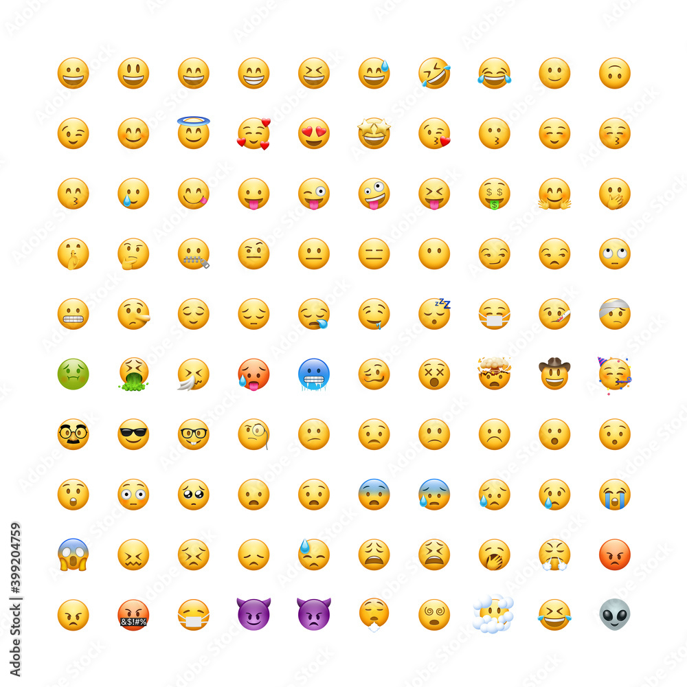 Vector Emoticons - 100% editable Stock Vector | Adobe Stock