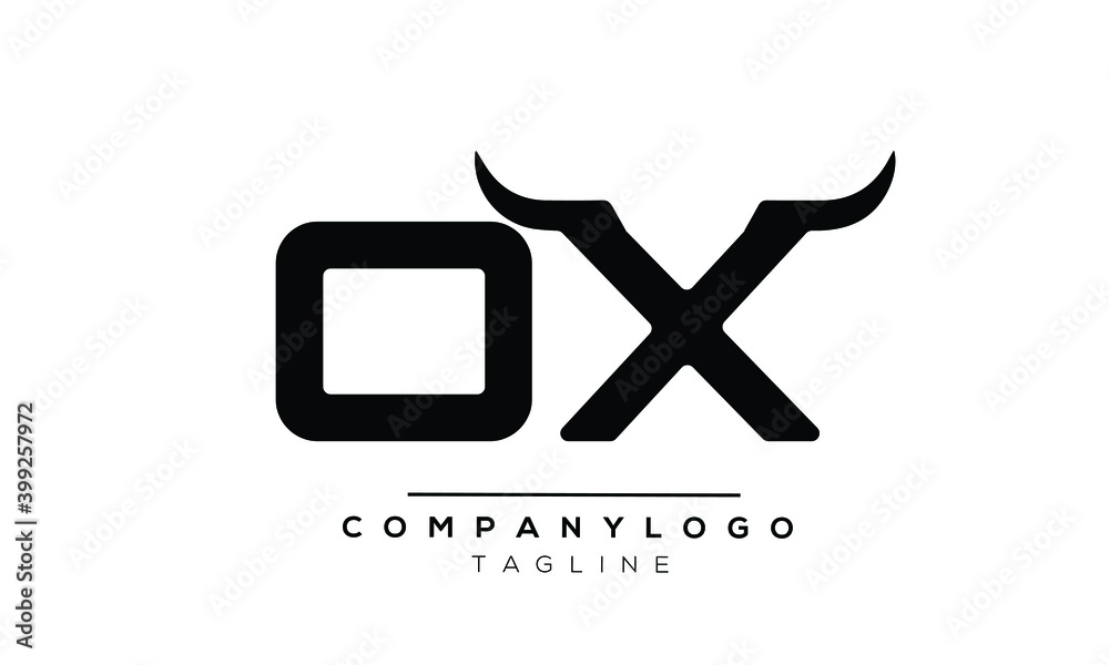 OX Icon monogram letter text alphabet logo design Stock Vector | Adobe ...