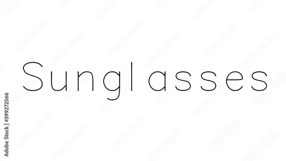 Sunglasses Handwritten Text Animation in Various Sans-Serif Fonts and ...