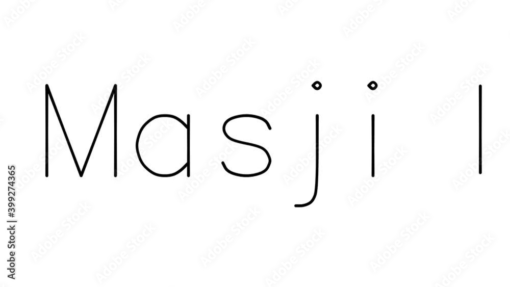 Masjid Handwritten Text Animation in Various Sans-Serif Fonts and ...