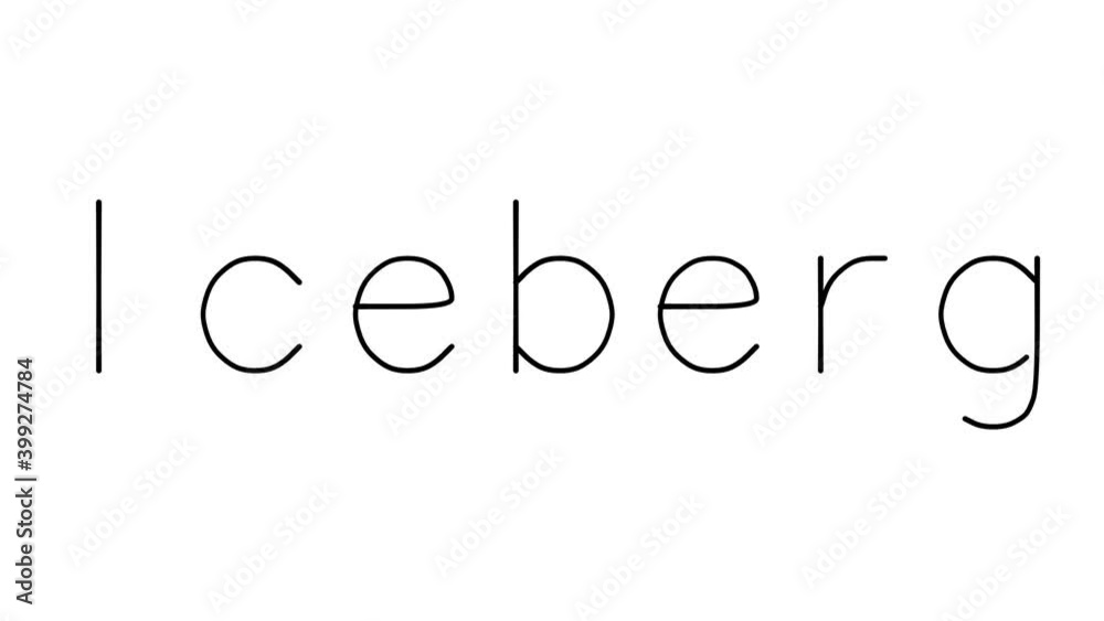 Iceberg Handwritten Text Animation in Various Sans-Serif Fonts and ...