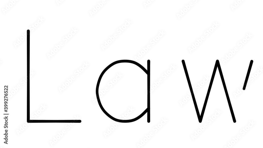 Law Handwritten Text Animation in Various Sans-Serif Fonts and Weights ...