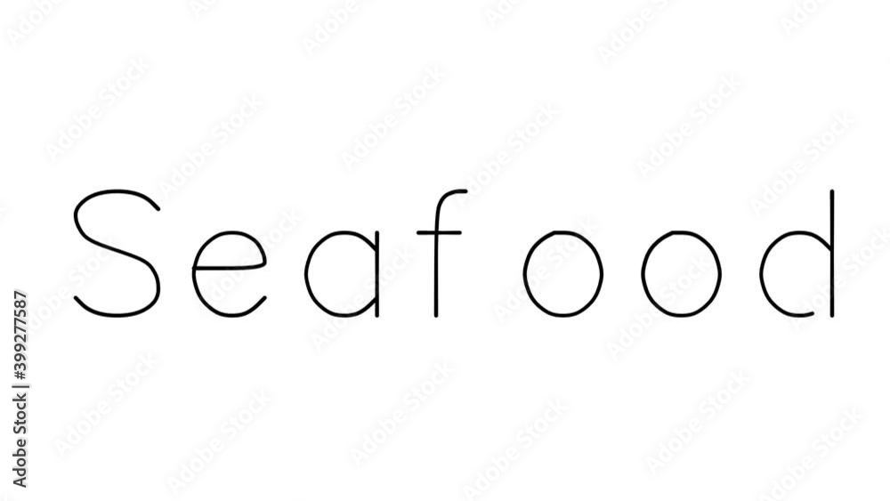 Seafood Handwritten Text Animation in Various Sans-Serif Fonts and ...