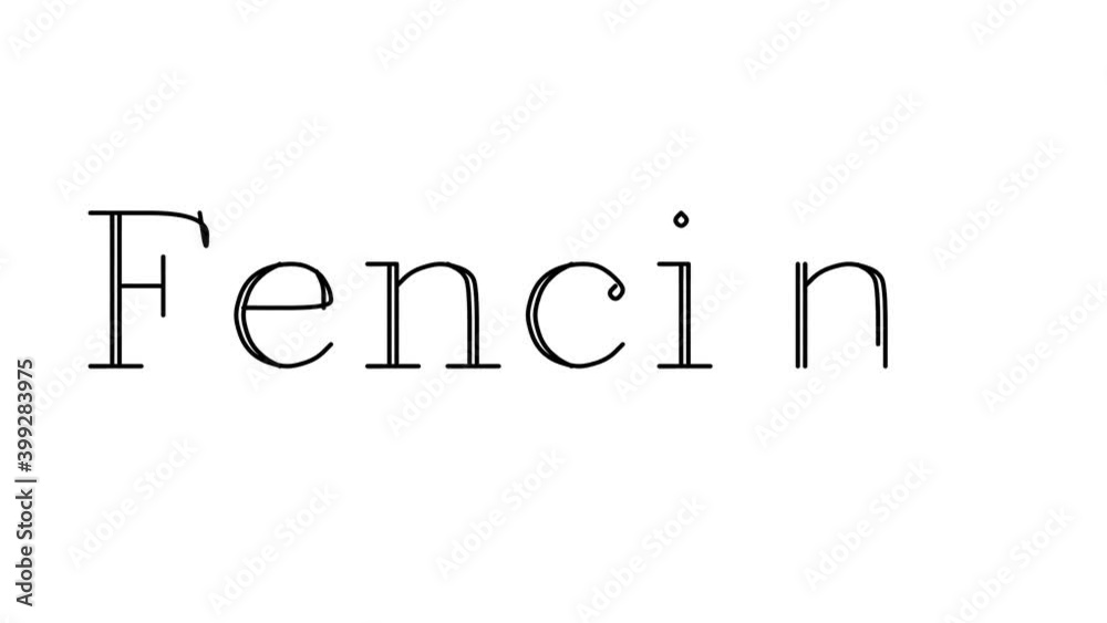 Fencing Animated Handwriting Text in Serif Fonts and Weights Stock ...