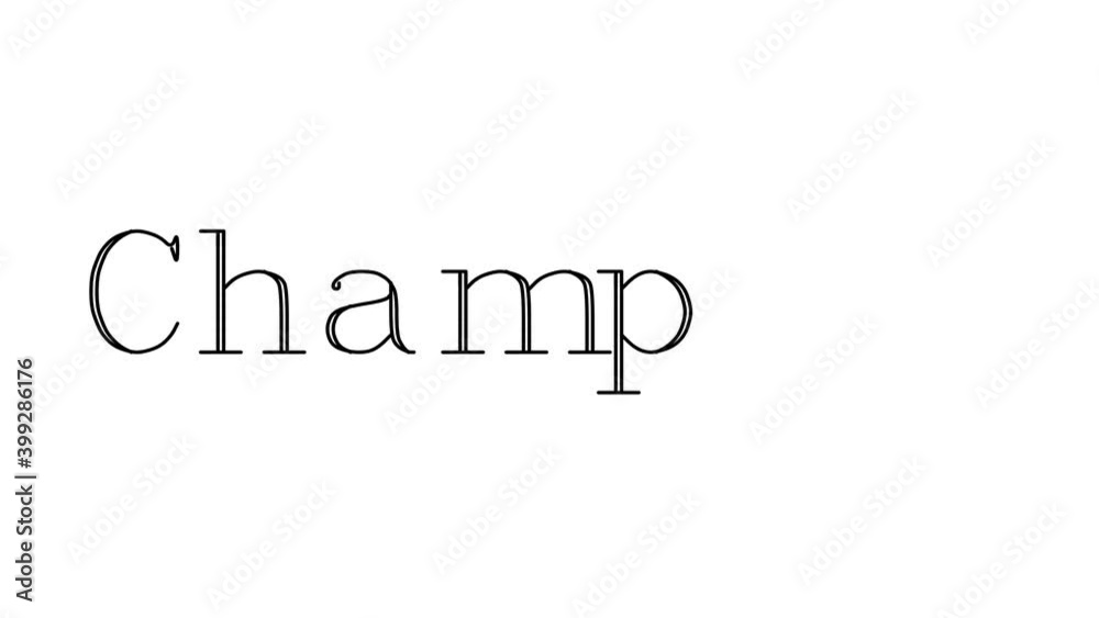 Champion Animated Handwriting Text in Serif Fonts and Weights Stock ...