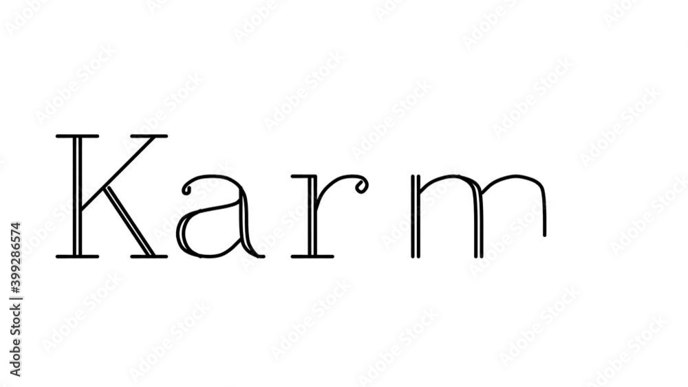 Karma Animated Handwriting Text in Serif Fonts and Weights Stock ビデオ ...