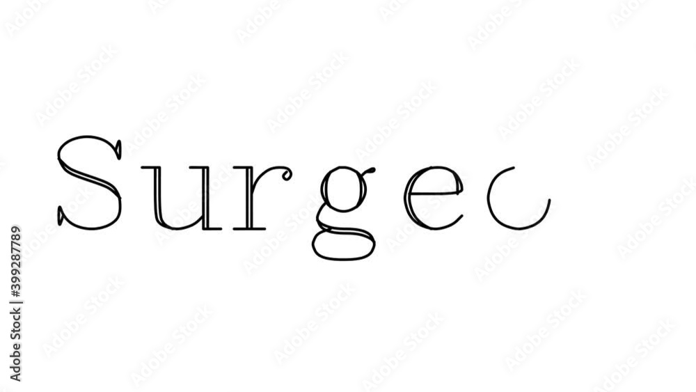 Surgeon Animated Handwriting Text in Serif Fonts and Weights Stock ...