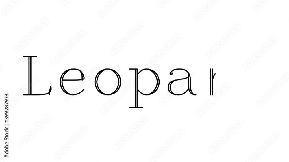 Leopard Animated Handwriting Text in Serif Fonts and Weights vídeo do ...
