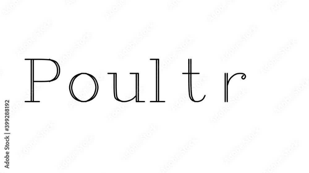 Poultry Animated Handwriting Text in Serif Fonts and Weights Stock ...
