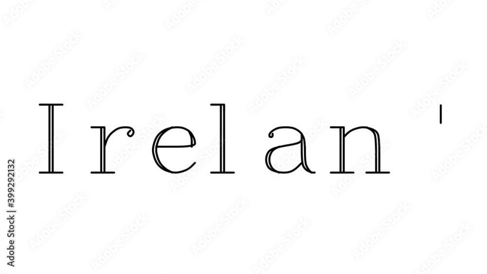 Ireland Animated Handwriting Text in Serif Fonts and Weights Stock ...