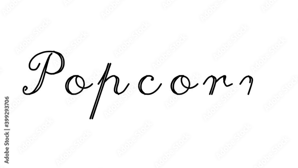 Popcorn Decorative Handwriting Animation in Six Cursive and Gothic ...