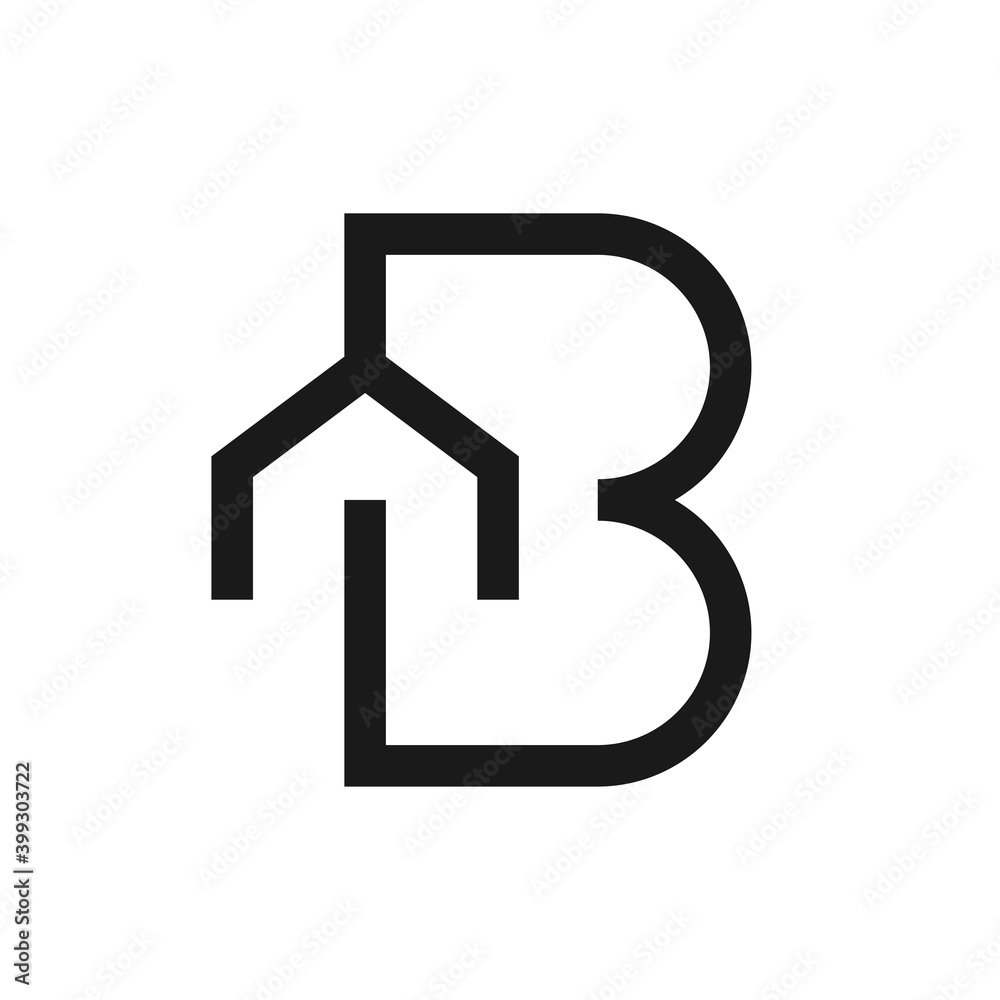 Letter B house logo vector template Stock Vector | Adobe Stock