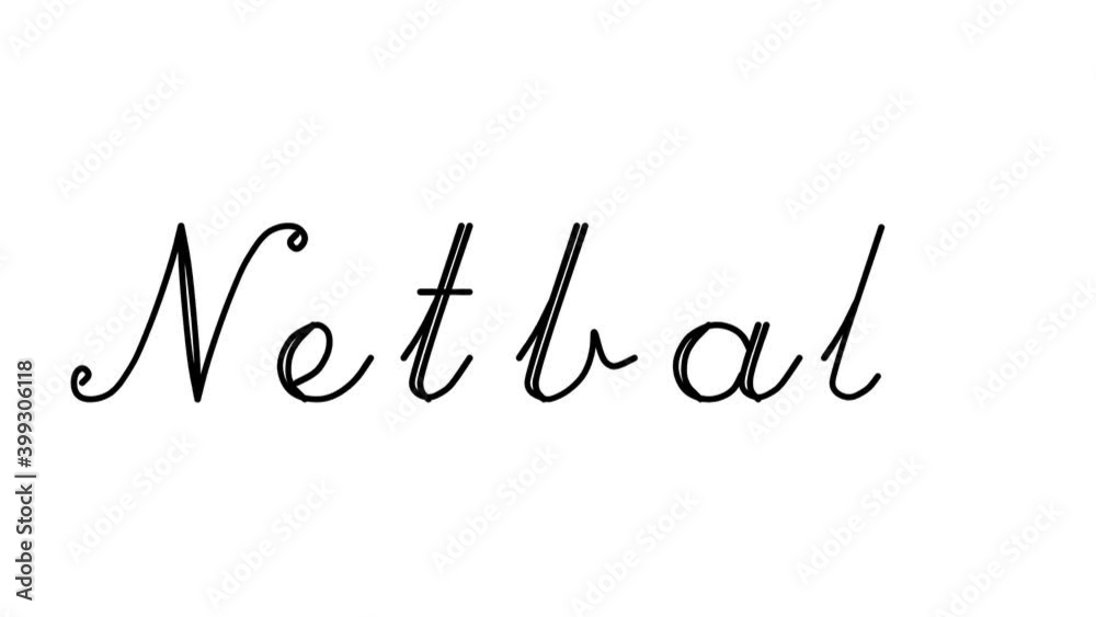 Netball Decorative Handwriting Animation in Six Cursive and Gothic ...
