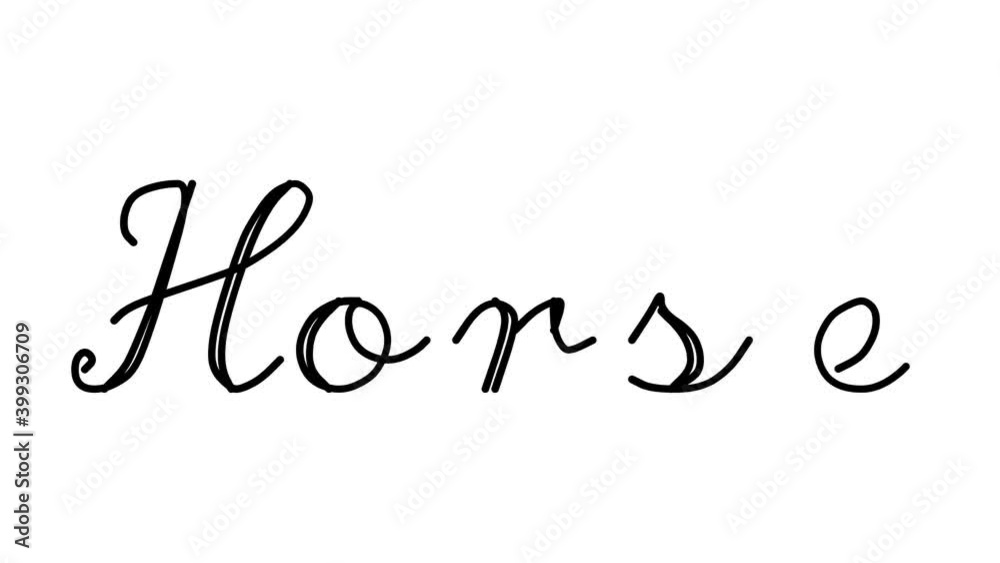 Horse Decorative Handwriting Animation in Six Cursive and Gothic Fonts ...