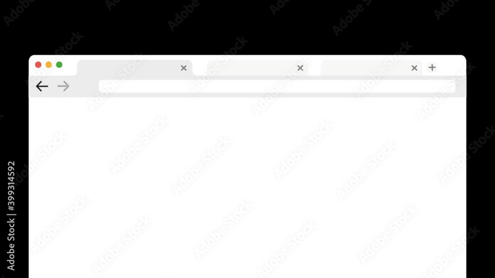 Browser Website Window Bar Animation with Tabs on Transparent ...