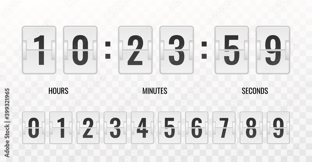 Counter. Realistic countdown clock isolated on transparent background ...