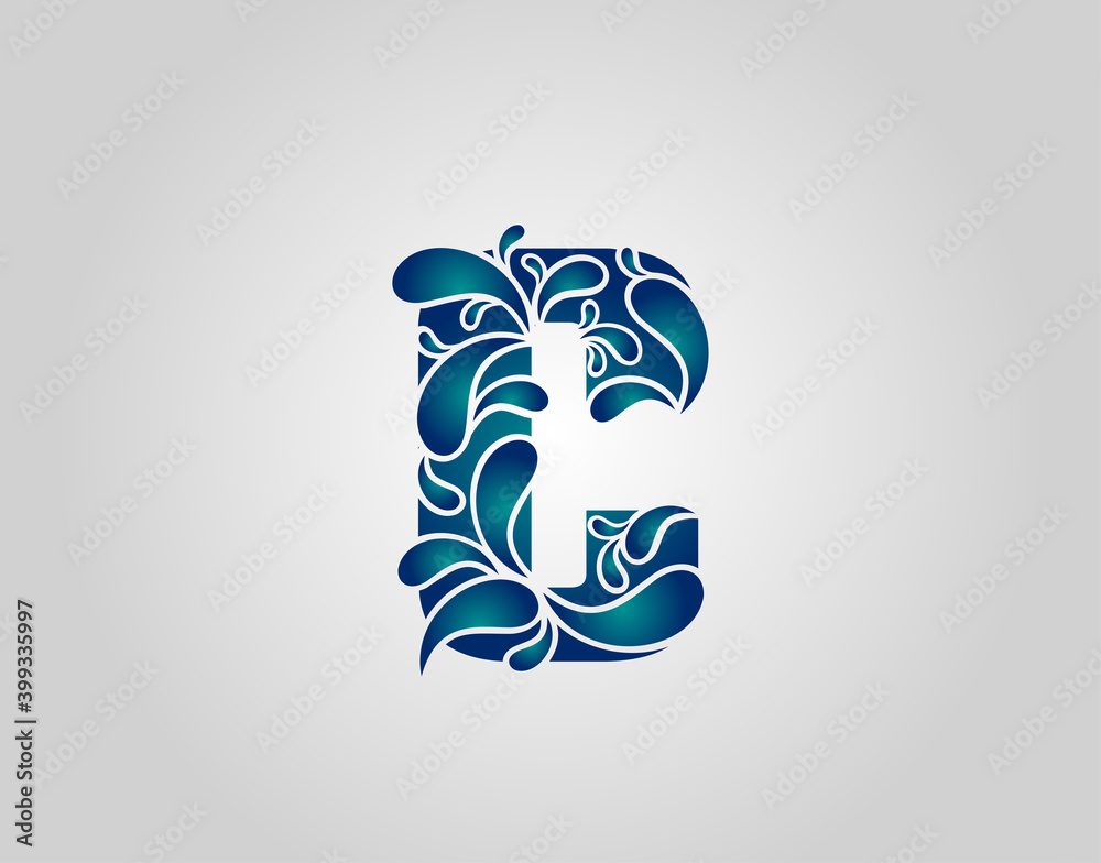 Water Splash Letter C Logo Icon, water droplets and splash alphabet ...