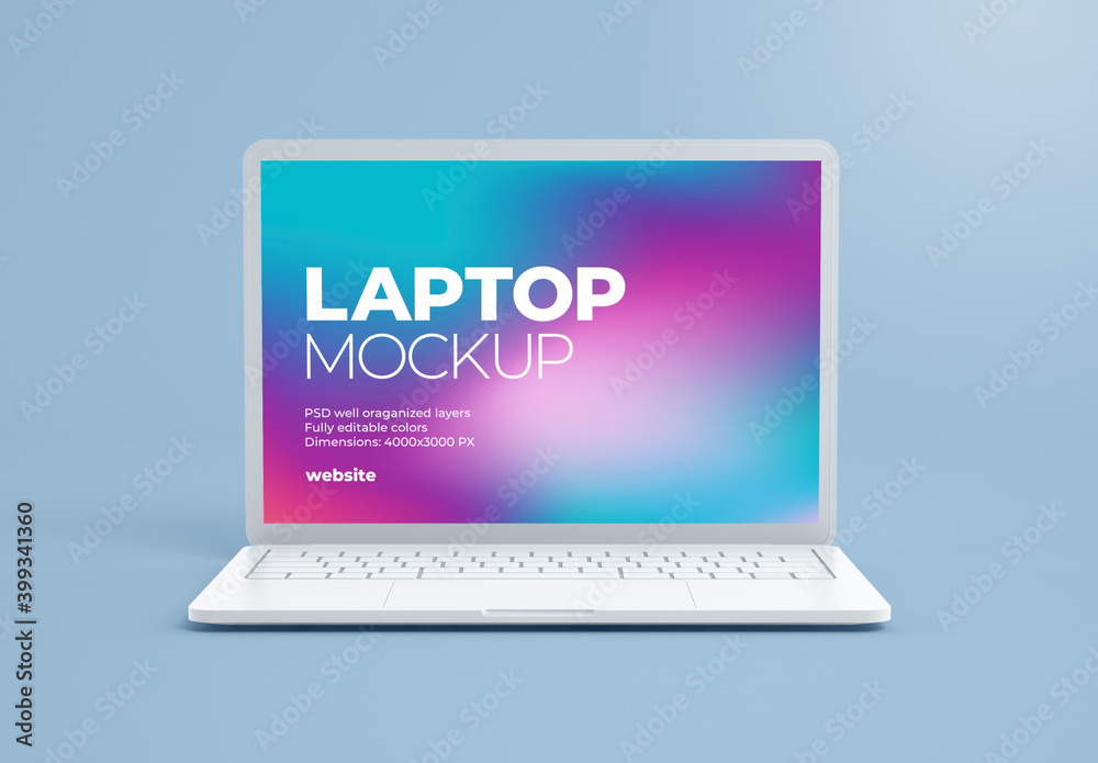 Clay Laptop Mockup Stock Template | Adobe Stock