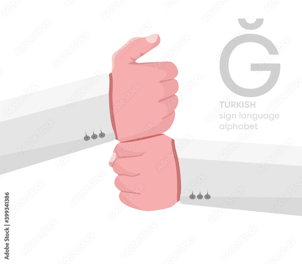 The letter 'Ğ. Turkish handicapped hand alphabet letter Ğ. Disabled ...
