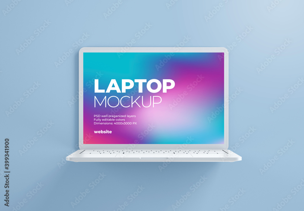 Clay Laptop Mockup Stock Template | Adobe Stock