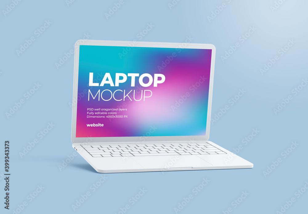 Clay Laptop Mockup Stock Template | Adobe Stock