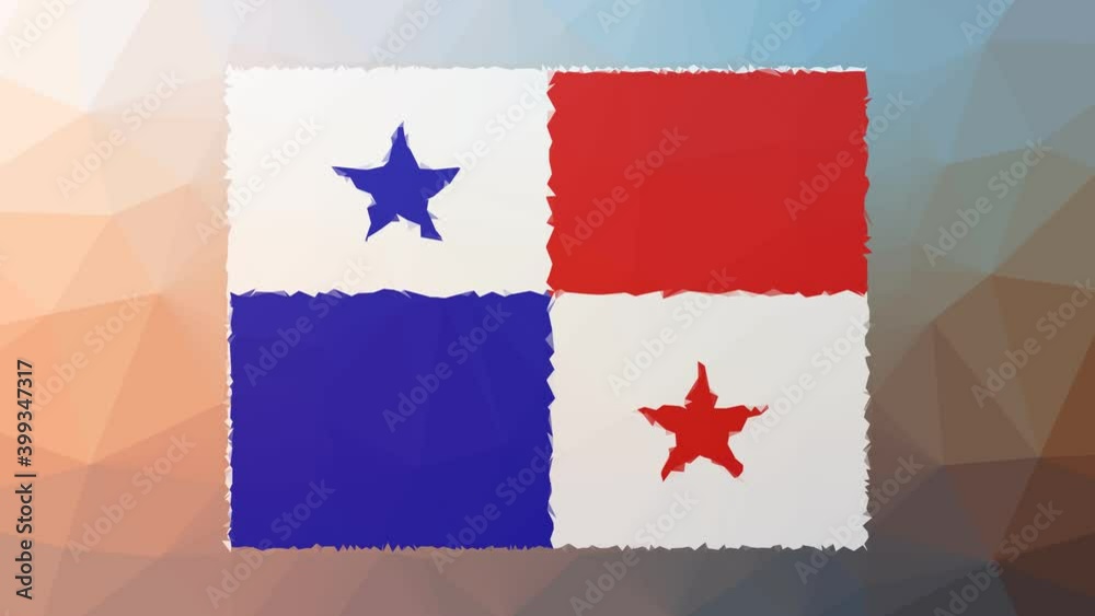 Panama Flag ISO:PA appearing interesting tessellating looping moving ...
