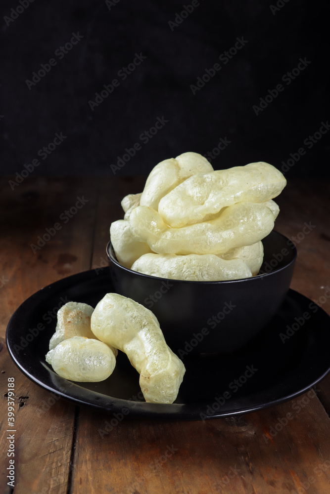 Rambak or Krecek or Jangek, traditional cracker from Indonesia made ...